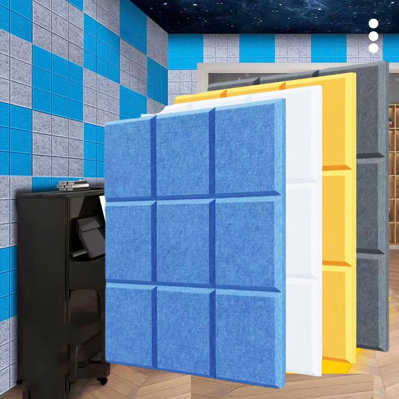 9PCS 30x30cm Checkered Acoustic Foam Panel Soundproof Felt , Shock ...