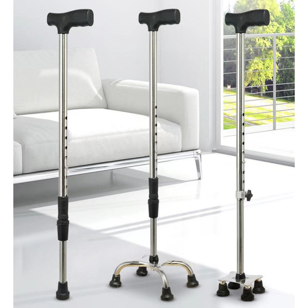 Quad Cane For The Elderly Walking Stick For Adult Stainless Steel Cane ...