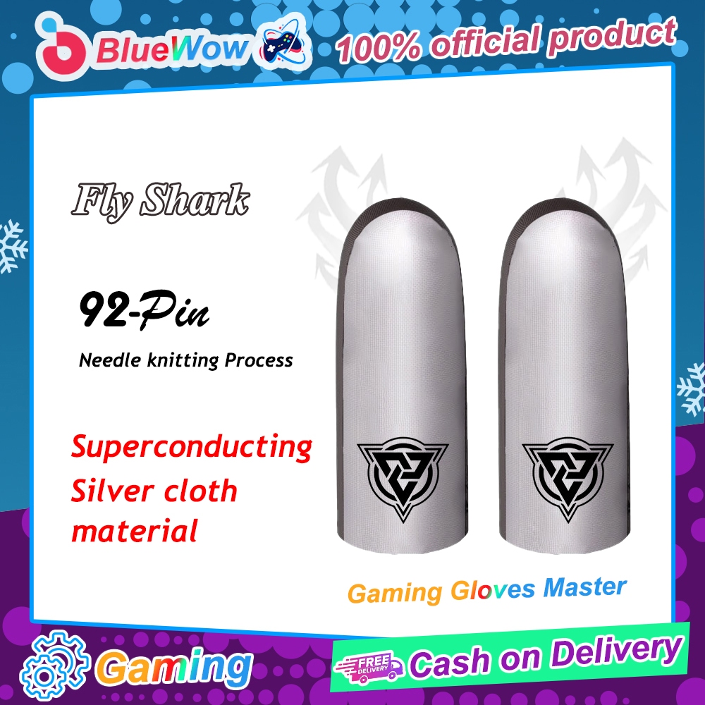 BlueWow Gaming Finger Seelve Professional Game Gloves Silver Cloth For ...