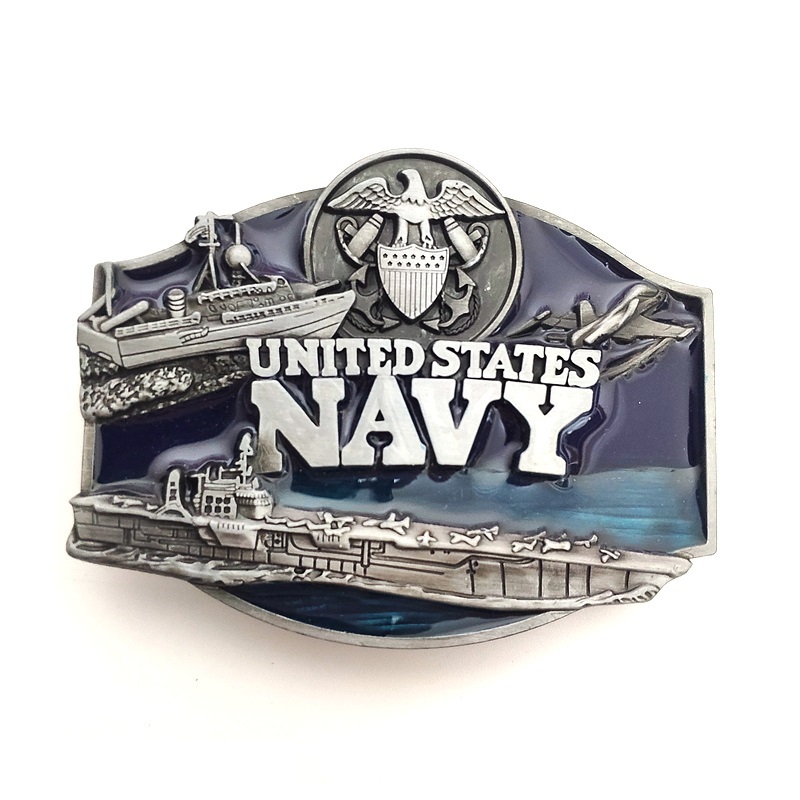 Vintage Navy Belt Buckle Ship Sailor Captain Antique Plating Metal ...