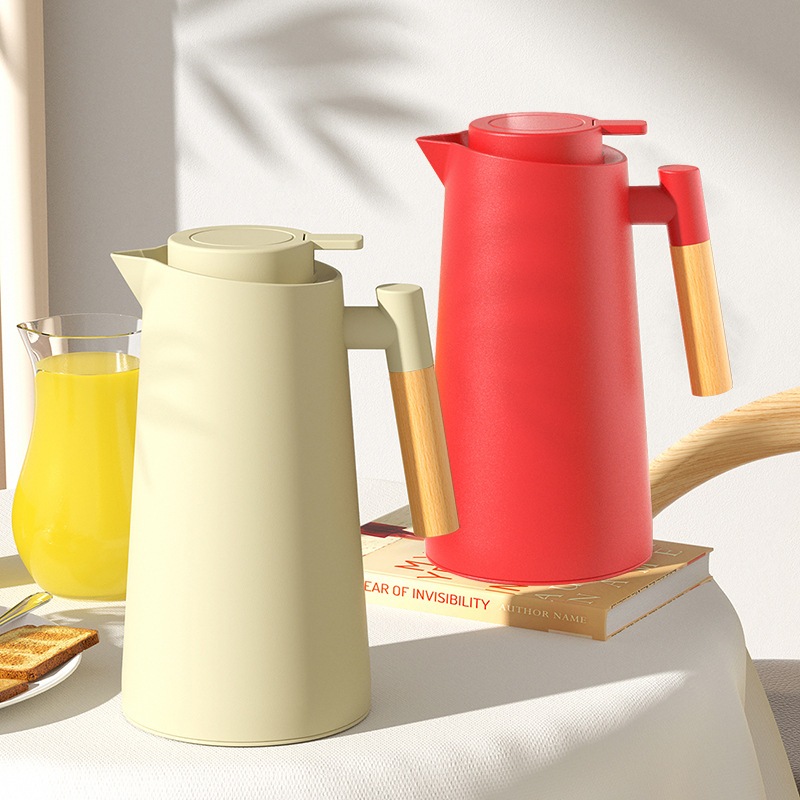 New Nordic Household Insulation Pot with Wooden Handle and Glass Inner ...