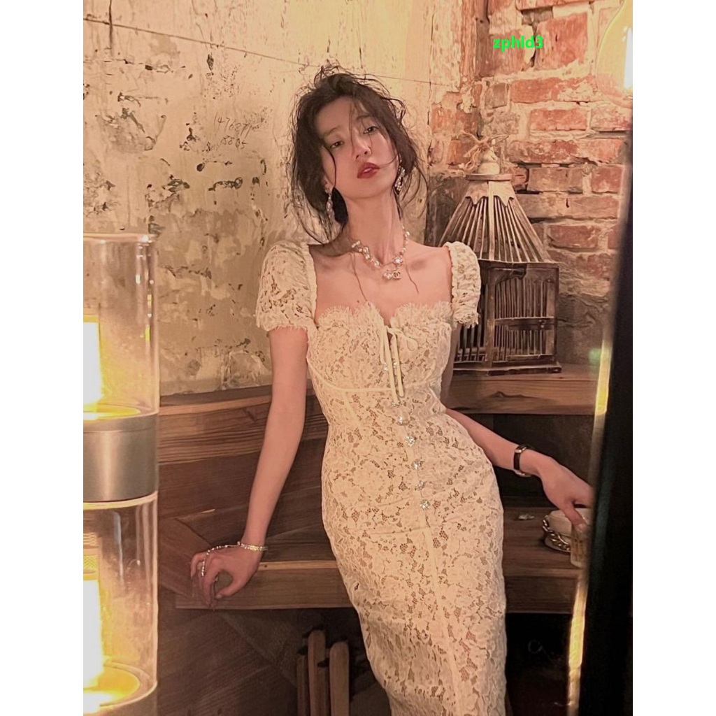 white dress formal modern filipiniana dress fairi dress summer lace ...