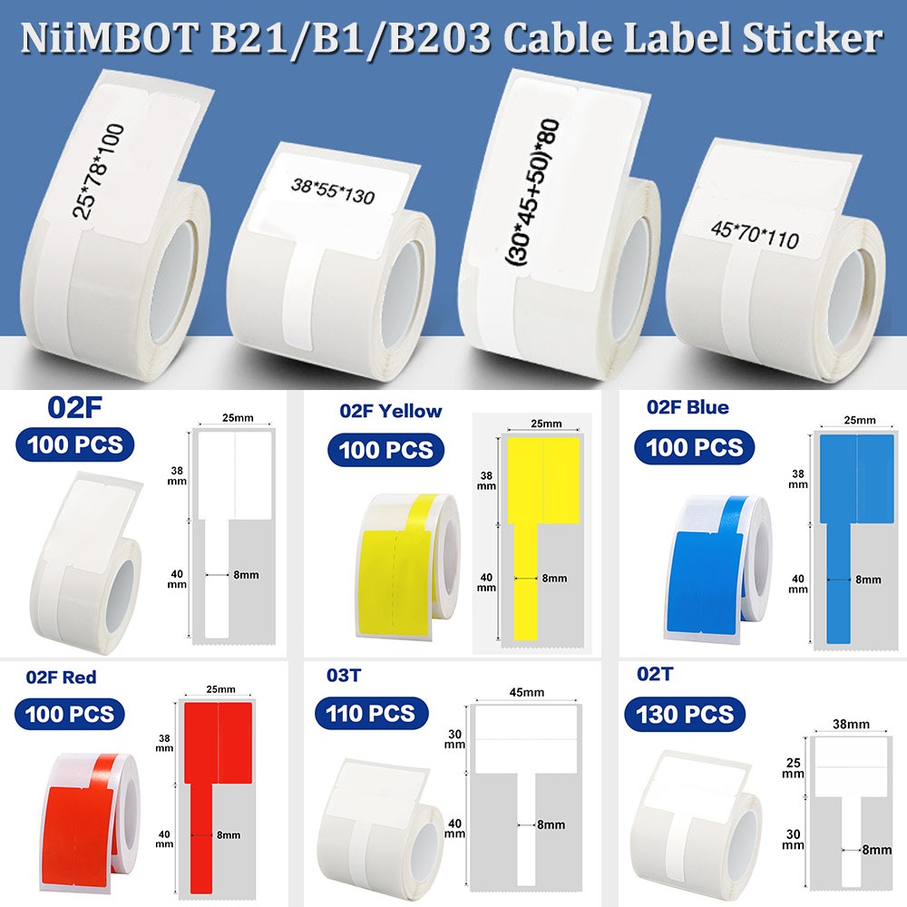NiiMBOT B21 B1 B3S Cable Label Paper for Network Cable Optical Fiber ...
