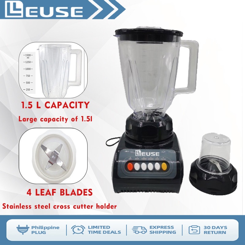LEUSE 1.5 L Blender 220v 300w 4 Speeds with 4 Blades Multifunctional ...