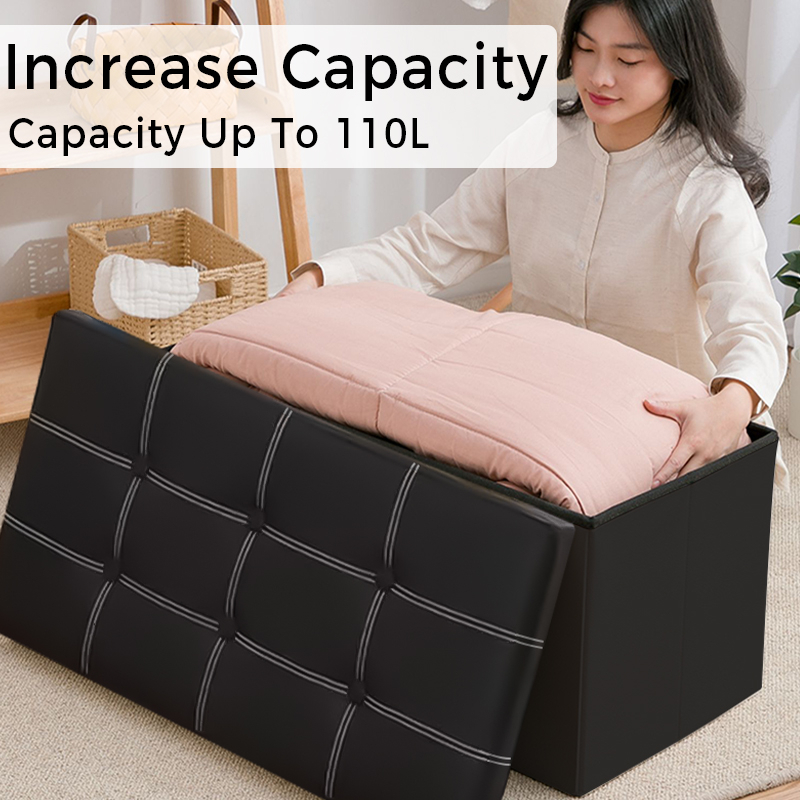【BUY 1 TAKE 1】110L Folding Sofa Storage Box Stool Foldable Storage ...