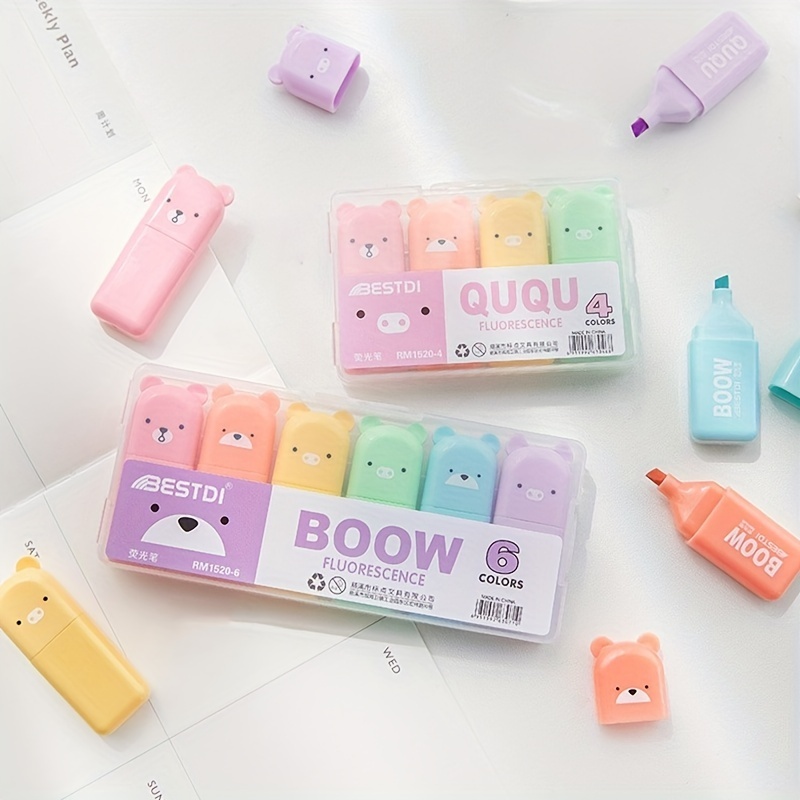 Cute Cartoon Highlighter Marker Pen Set for Kids Students Highlight ...