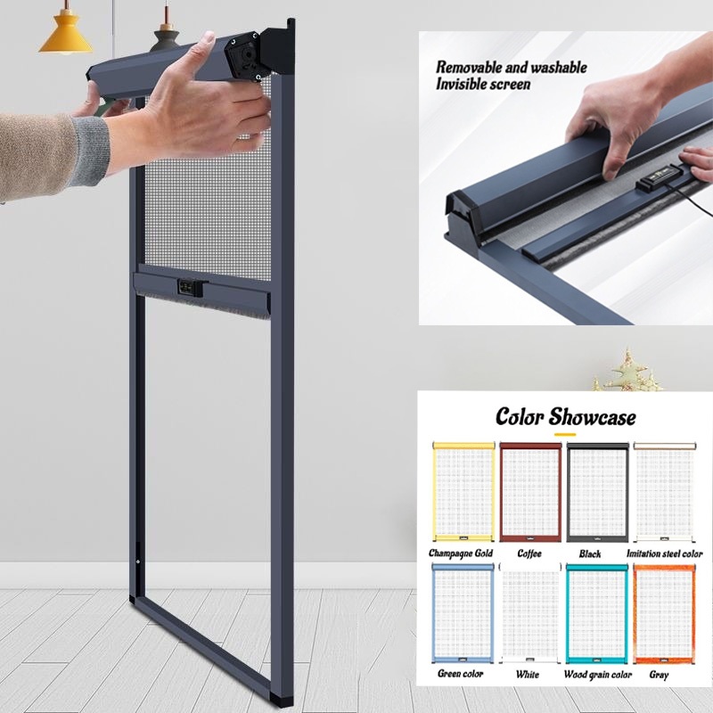 Invisible retractable window screen push-pull roll up down customized ...