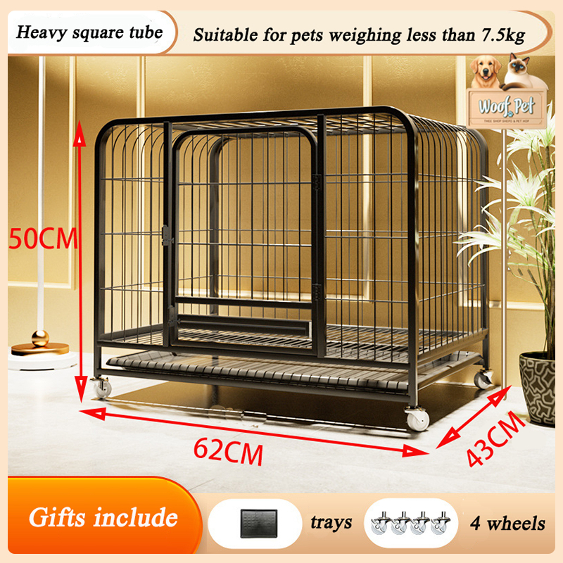 Dog Cage Heavy Duty Steel Cage for Dog with Poop Tray Pet Cage with ...