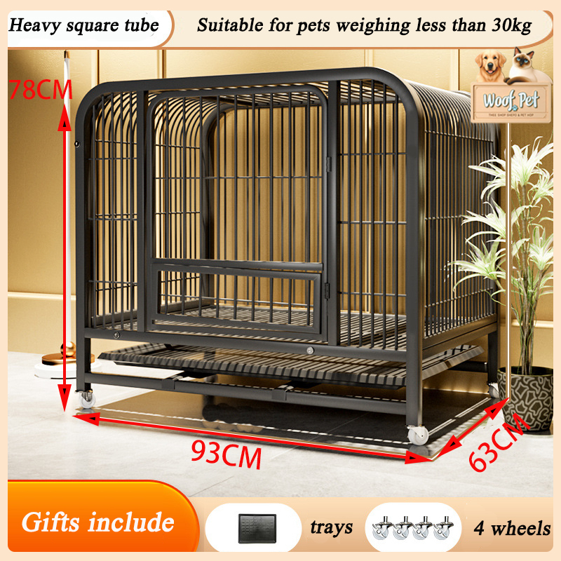 Dog Cage Heavy Duty Steel Cage for Dog with Poop Tray Pet Cage with ...