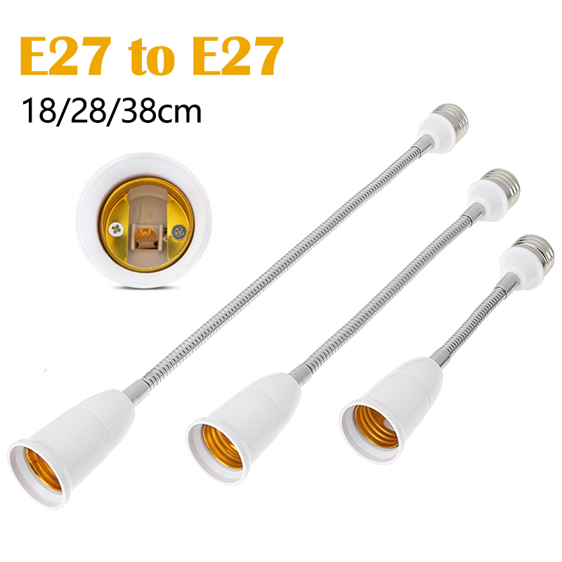 18/28/38cm Flexible E27 to E27 LED Lamp Base Bulb Socket Extender ...
