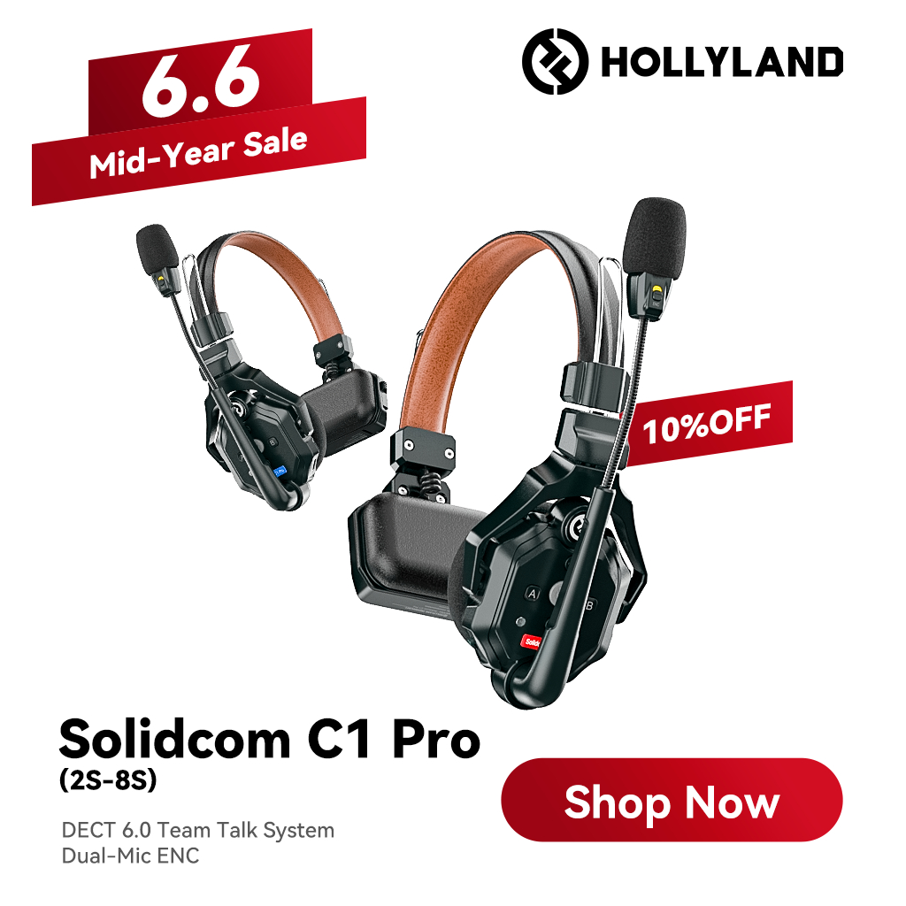 Hollyland Solidcom C1 Pro Wireless Intercom Headset System Enc Noise ...