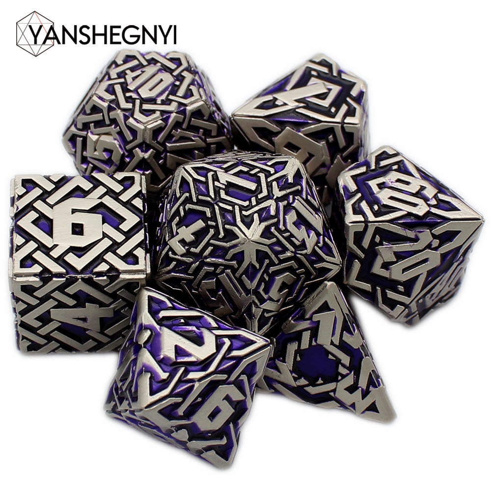 YANSHEGNYI 2023 Metal Dice 7PCs Dnd Set Solid Polyhedral D&D Dice DND ...