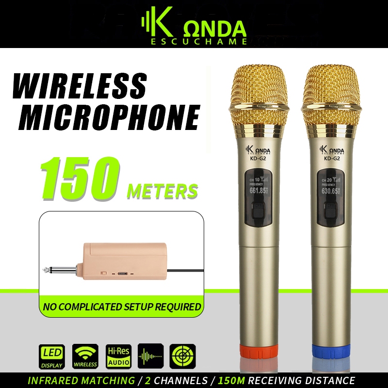 KONDA Wireless Microphone Original KD-G2 Dual Handheld Professional ...
