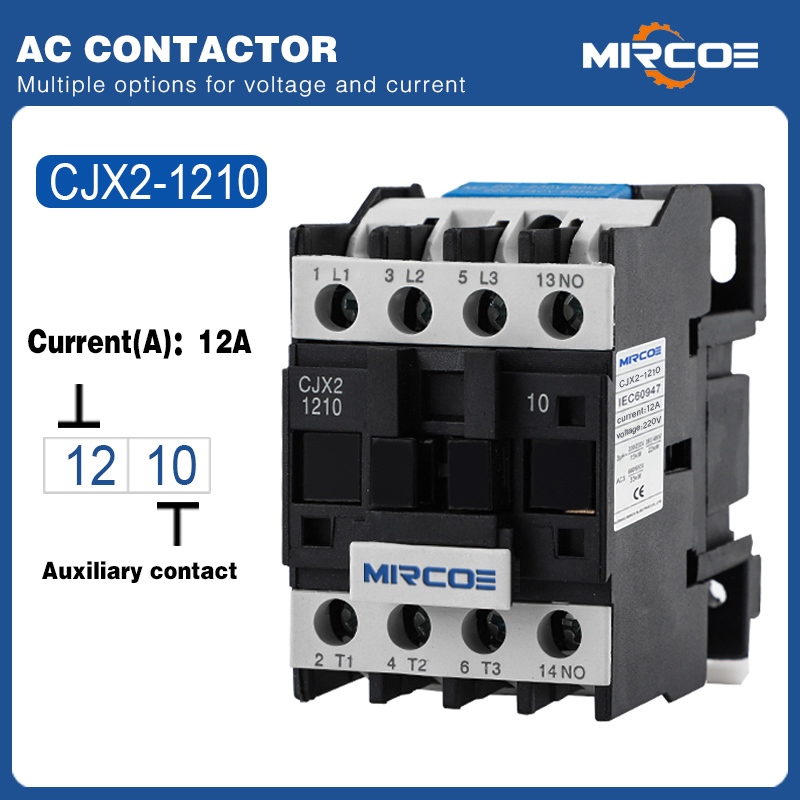 1210-12A Ac Contactor CJX2 (LC1-D) For Motor Starter And Electrical Control Panel 220V-240V 110V ...