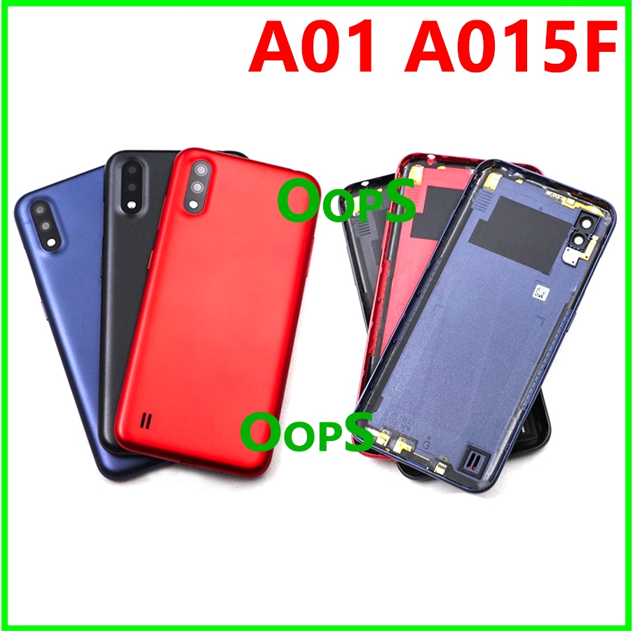 Back Housing For Samsung Galaxy A01 A015 Back Door Battery Cover Case Rear Camera Lens Chassis ...