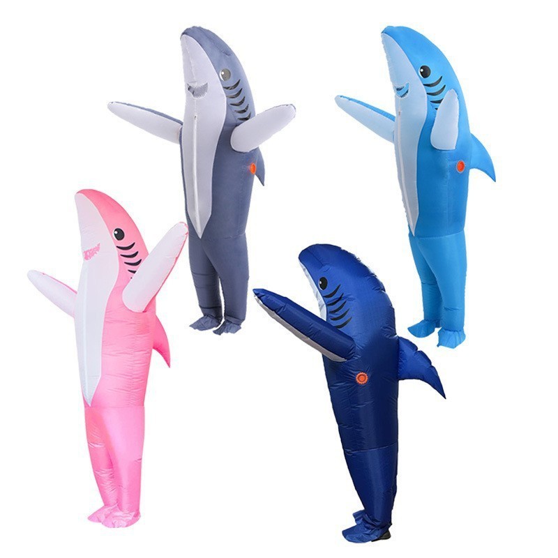 Shark Inflatable Costume Adult, Air Blow up Jaws Animal Costume for ...