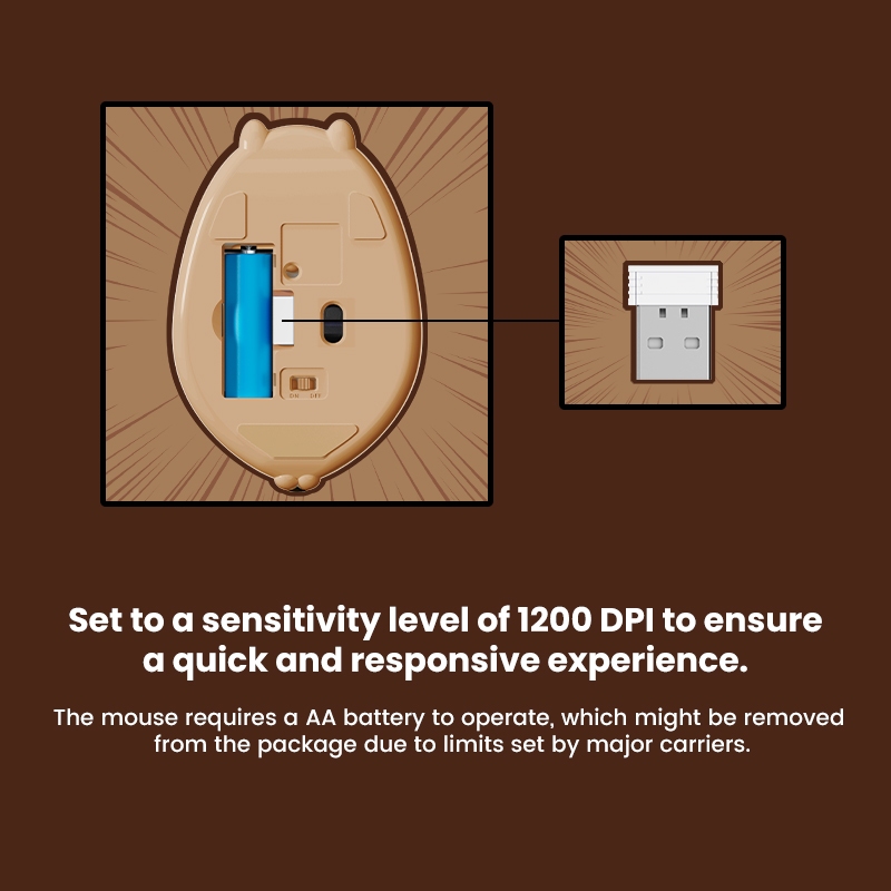 Akko Capybara Theme 2.4GHz Wireless Mouse for PC Laptop Computer ...