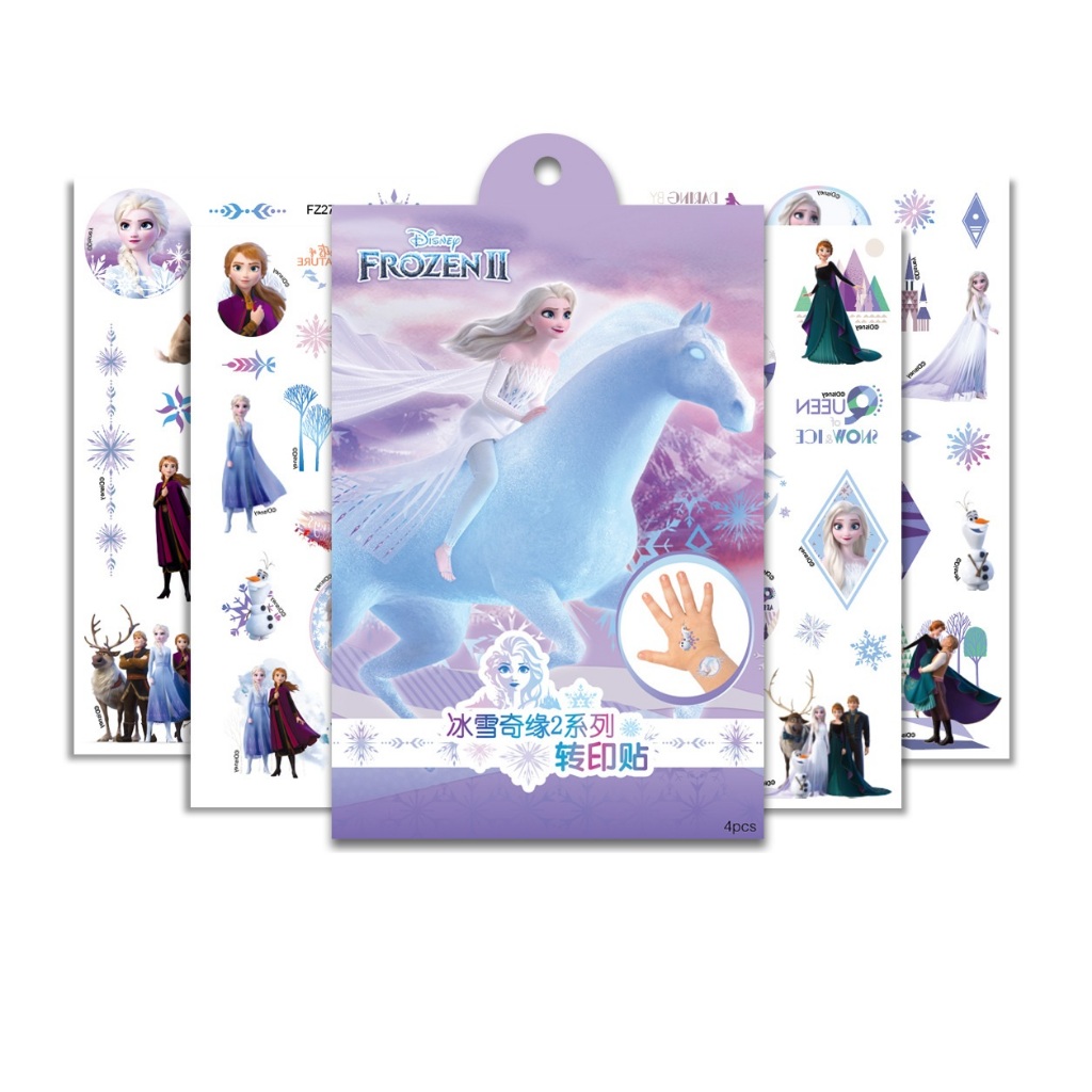 4 Sheets / Set Frozen Anna Elsa Princess Temporary Waterproof Tattoo ...