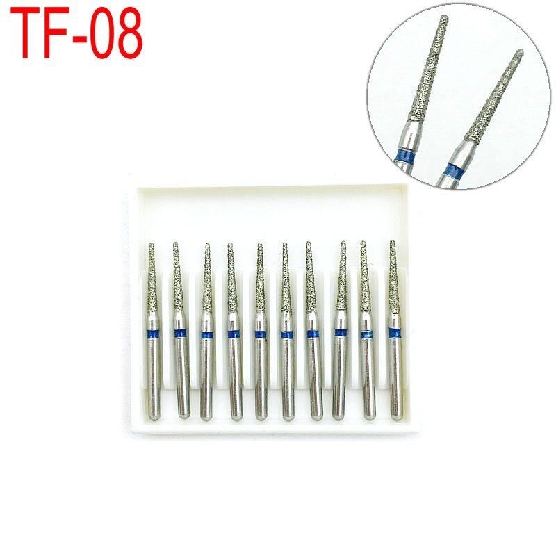 Type TF-08 Power Tool Drill Bits 10pc/Box Dental Diamond Burs Drill FG ...