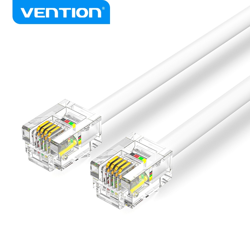 VENTION Flat 6P4C Telephone Patch Cable White IQB Designed for ...