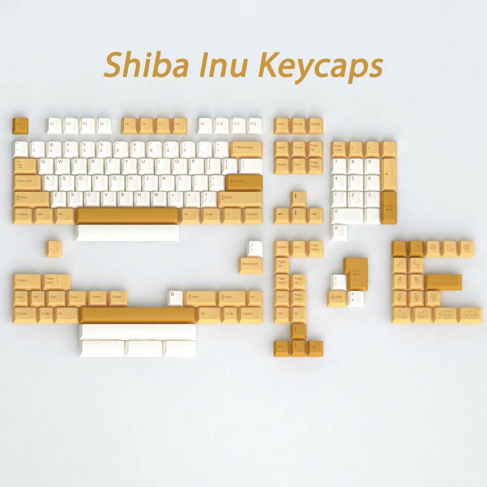 Shiba Inu Keycaps 167 Keys Full Set Keycaps Cherry Profile Keycap PBT ...