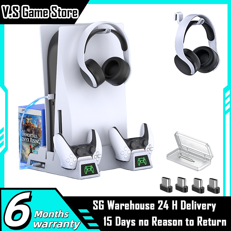 PS5 Cooling Fan Stand with PS5 Dual Controller Charging Station PS5 ...