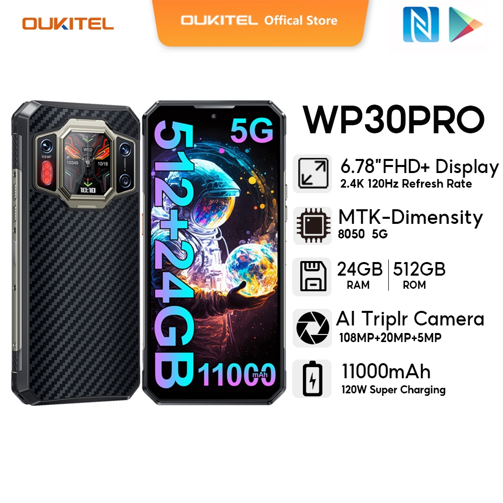 OUKITEL WP30 Pro 5G 24GB+512GB 120W Super Charge 11000mAh Mobiless ...