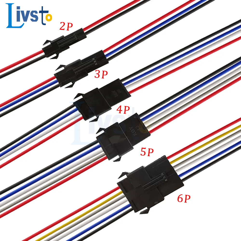 1 set 2Pin 3Pin 4Pin 5Pin 6Pin led Connector Male/female JST SM 2.54mm 2 3 4 5 6Pin Plug ...