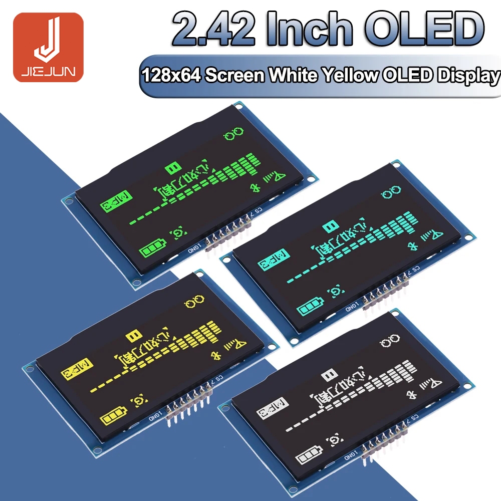 2.42 2.42 inch LCD Screen White Yellow 128x64 OLED Display Module 7PIN ...