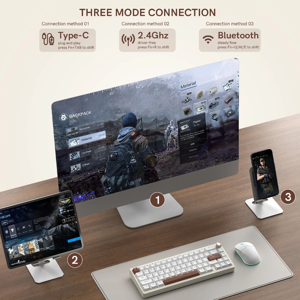 WOMIER SK65 QMK/VIA Wireless Mechanical Keyboard with Knob 65% Gasket ...