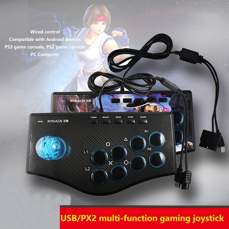P2 Computer TV Projector Game Console Joystick P3 Android Phone Joystick Wired King of Fighters ...