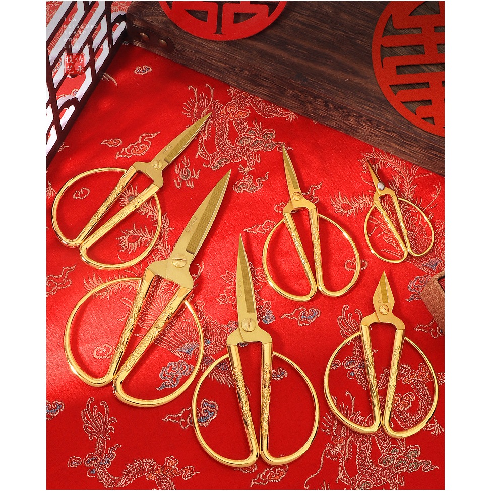All Steel Golden Scissors Opening Ribbon Cutting All Gold Scissors ...