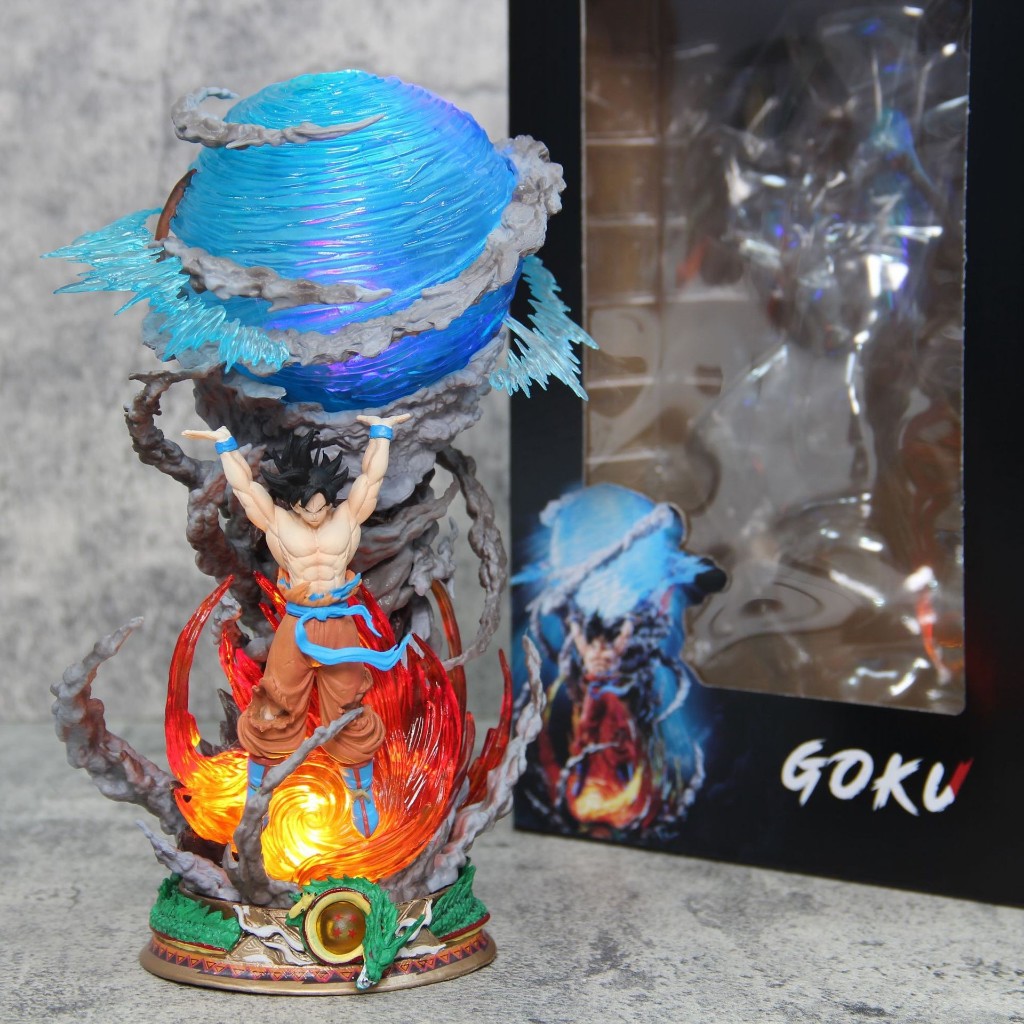 23cm Anime Dragon Ball Goku Figure Super Spirit Bomb Son Goku Action ...