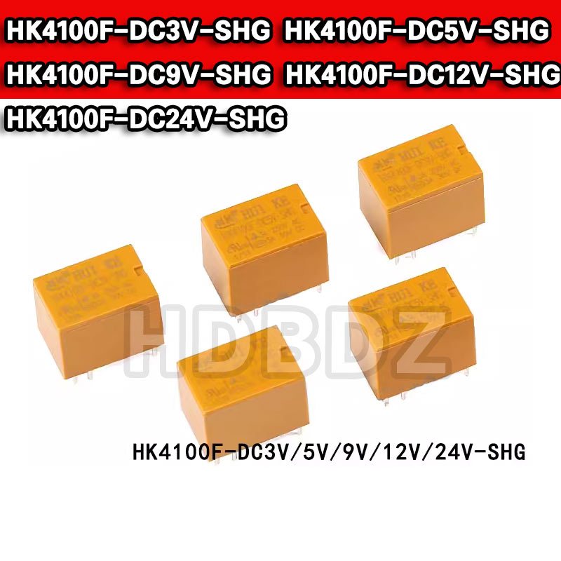 5pcs HK4100F-DC12V/3V/5V/9V/24V-SHG 6pin 3A HUIKE 4100 Small Signal ...