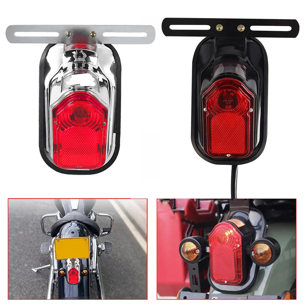 Motorcycle Tombstone Rear Tail Light License Plate Brake Lamp ...