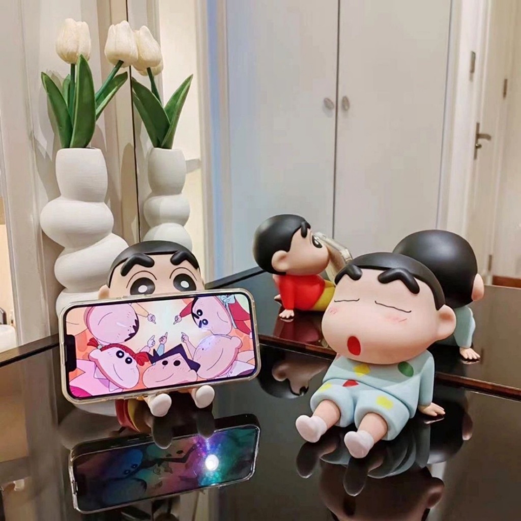 Crayon Shin-chan lazy mobile phone holder anime handmade desktop ...