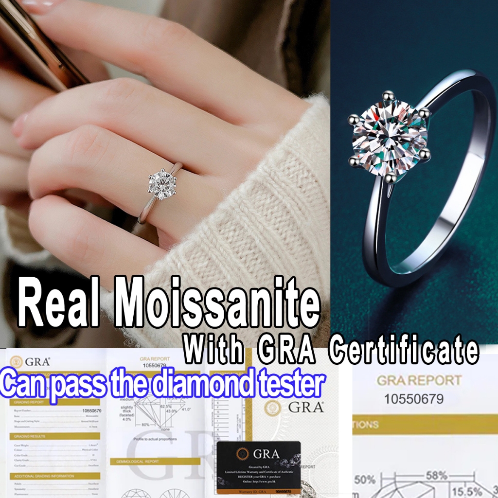 Women's Engagement Ring Moissanite Ring in 6-Claw Setting-A Stunning ...