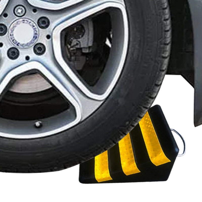 2Pcs Heavy Duty Rubber Car Vehicle Parking Wheel Stoppers Tire Chocks ...