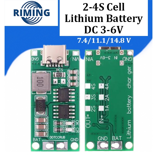 Multi-Cell 2S 3S 4S Type-C To 8.4V 12.6V 16.8V Step-Up Boost LiPo Polymer Li-Ion Charger 7.4V 11 ...