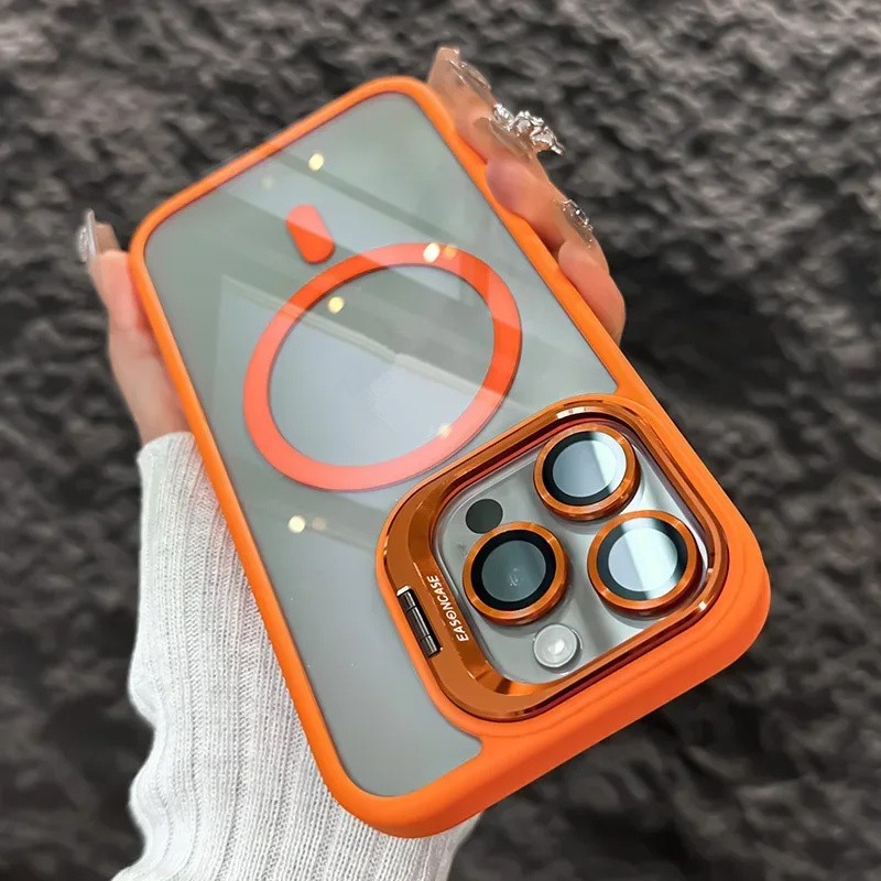 Magnetic Circle Wireless Charging Lens Metal Ring Protector Stand Phone ...