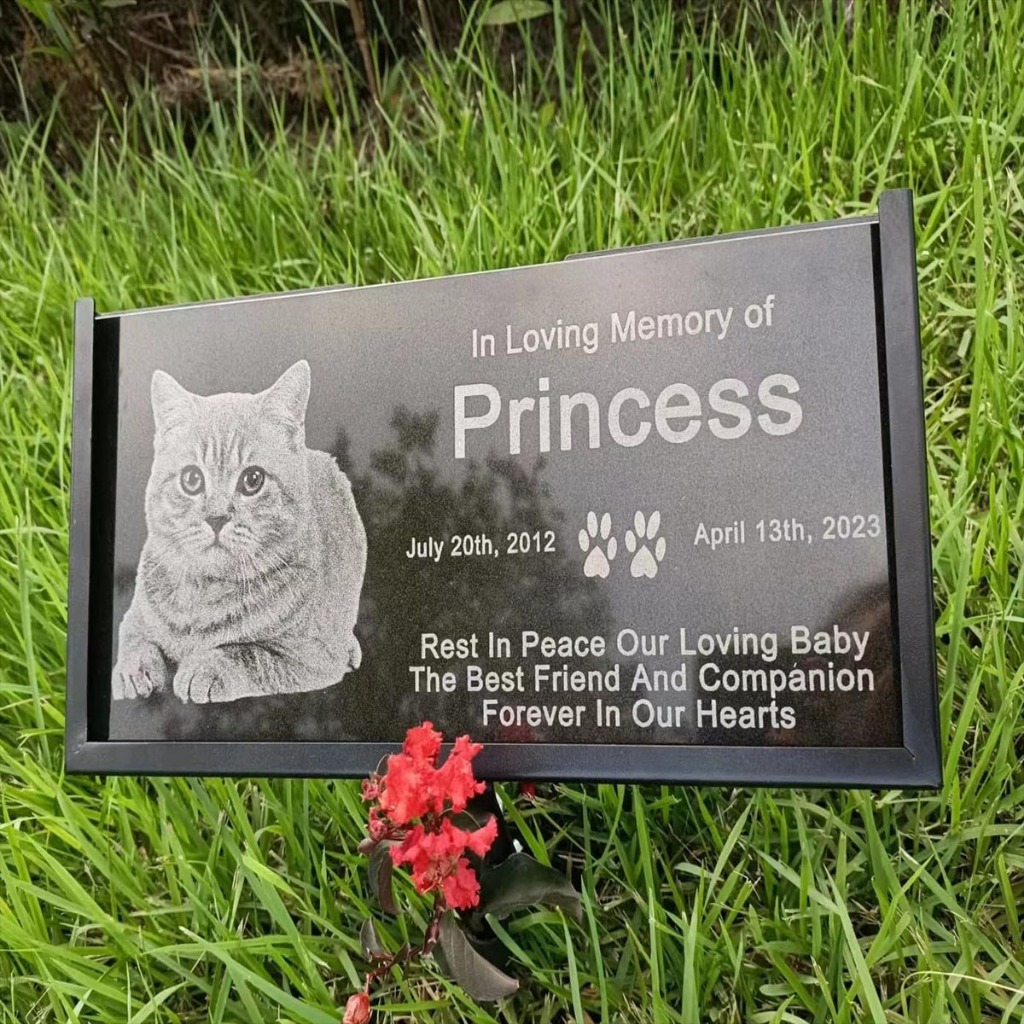 Lapida Granite With Picture Pet Memorial Tombstone Plate Customized ...