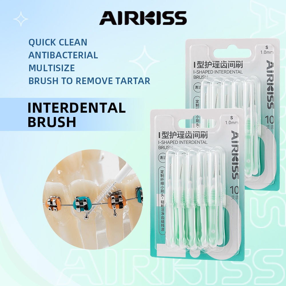 AIRKISS I&L-Shaped Interdental Brush for Hard-to-reach Areas Dental ...
