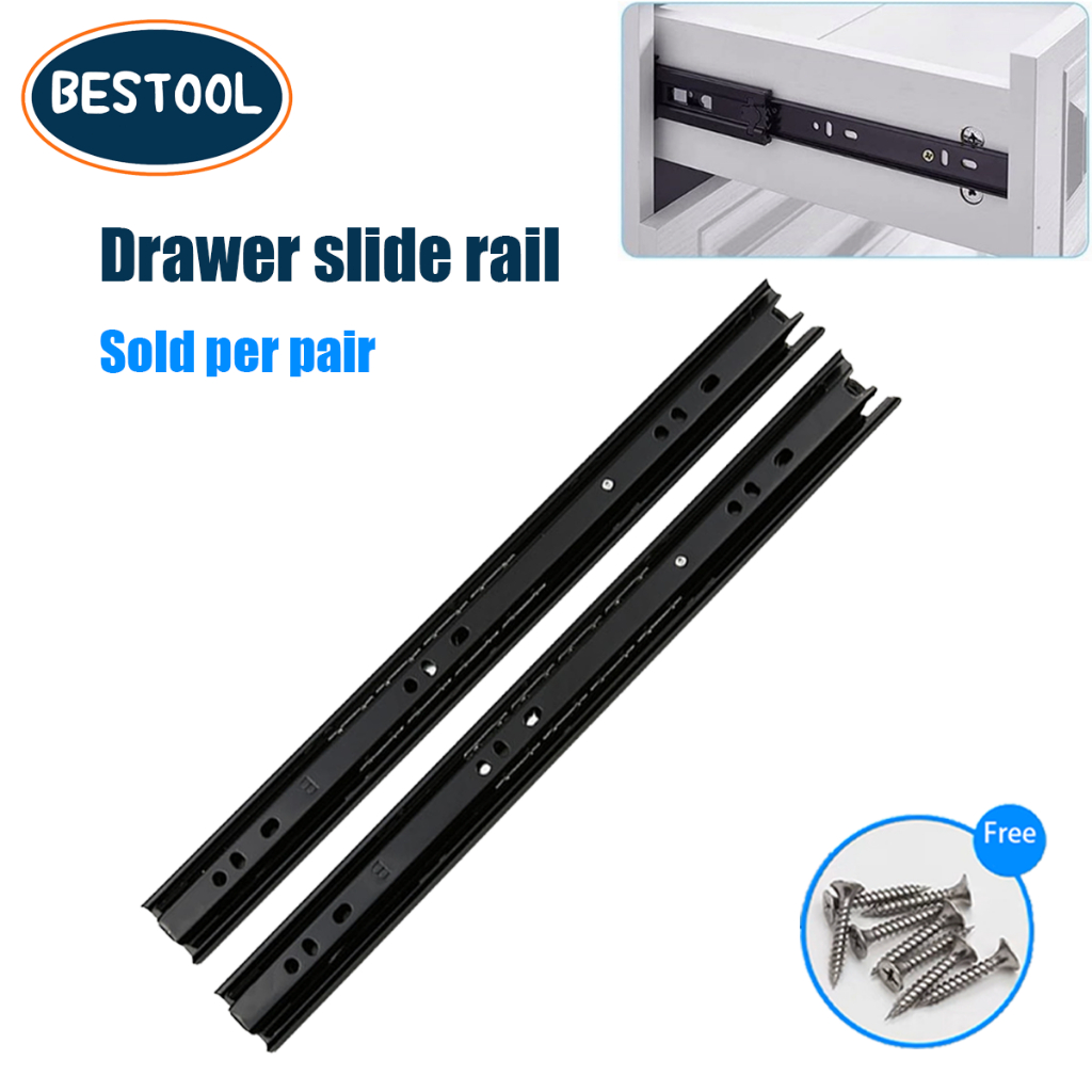 1pair Drawer slide rail Hydraulic Drawer Guide Soft Close Ball Bearing ...