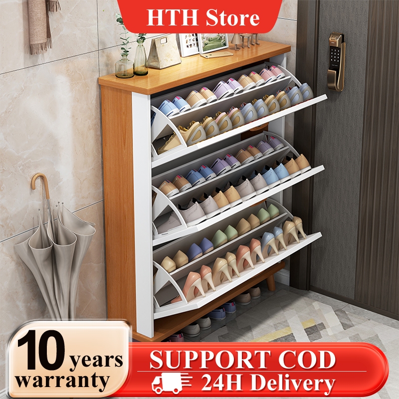 Shoe Cabinet Storage Solid Wood Large Capacity Multi-layer Shoe Cabinet ...