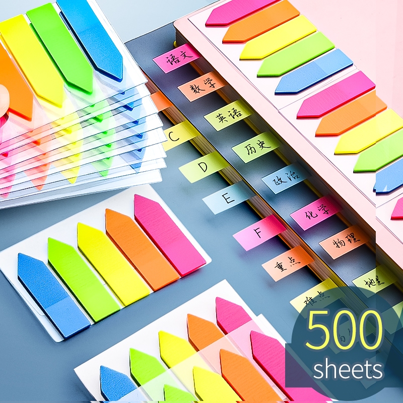 500pcs Morandi Series Page Markers Sticky Index Tabs Arrow Flag Tabs ...