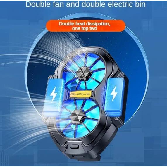 FS01 Dual Fan Rechargeable Mobile Phone Cooler Stronger Cooling Air ...