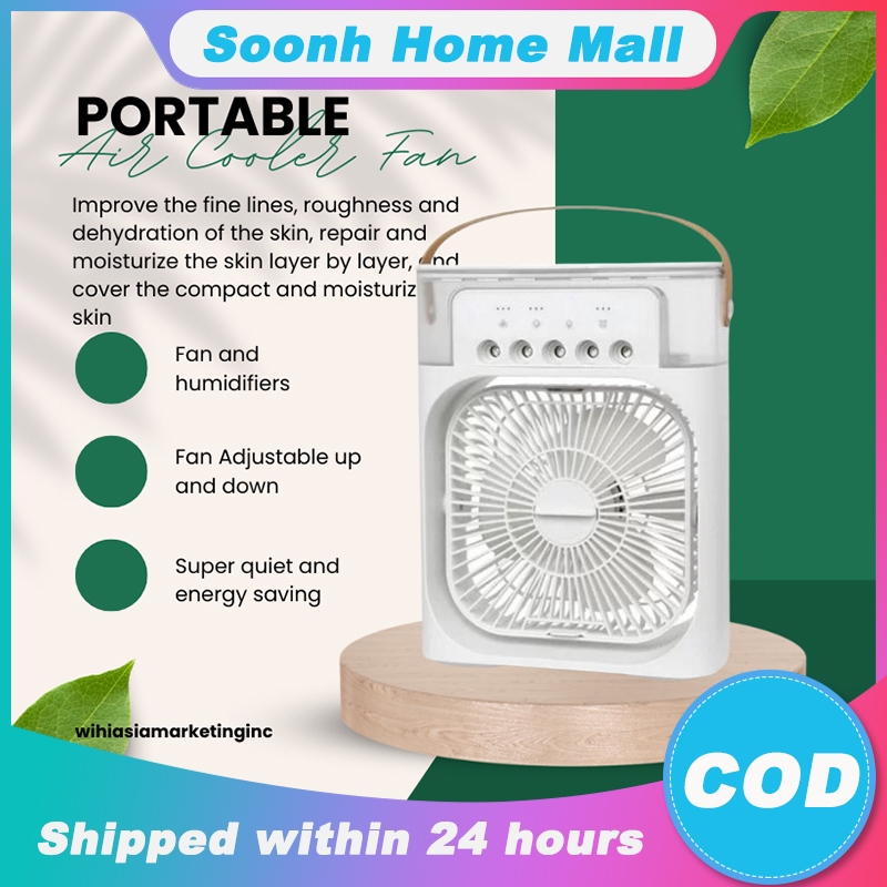 Portable 4 in 1 USB Air Cooler Fan with 3-Speed Mini Air Conditioner ...
