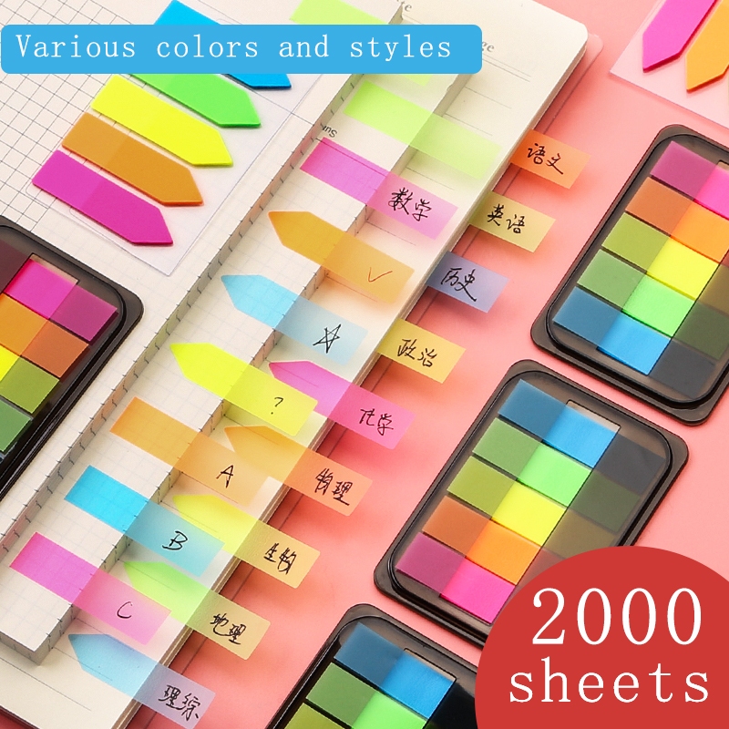 2000 pcs Classical Index Lable Stickers Colorful Arrow Page Marker ...