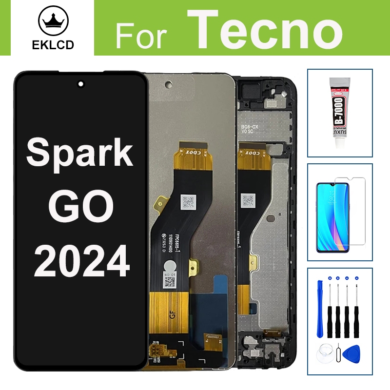 6.6" LCD For Tecno Spark GO 2024 BG6 Display Touch Screen Digitizer Assembly With Frame | Shopee ...