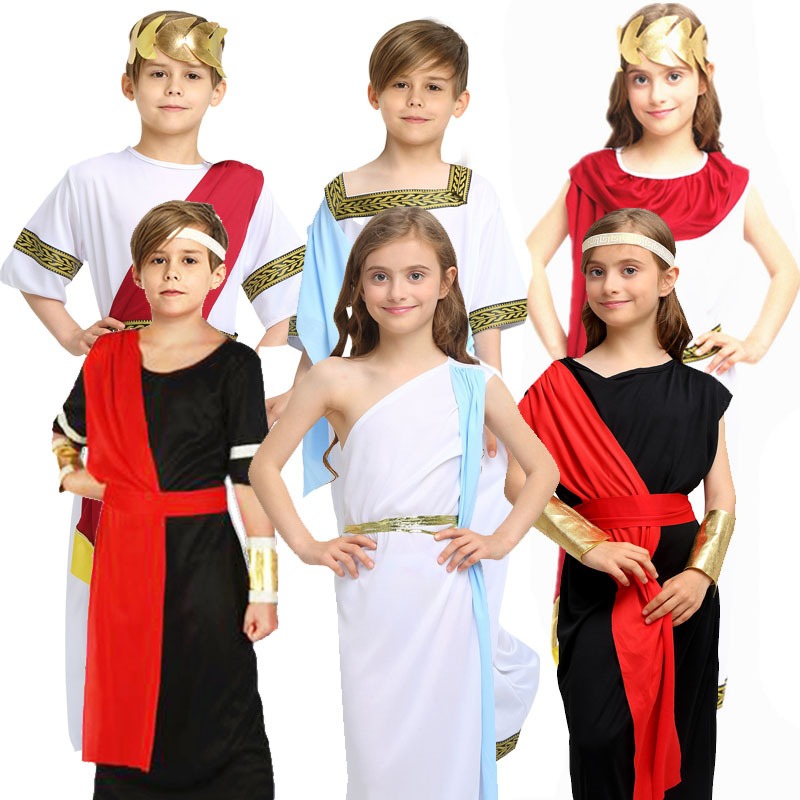 Greek Mythology Child Priestess Greek Queen Long Dress for Kids Adult ...